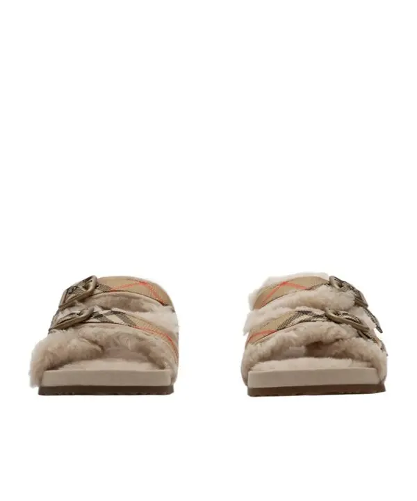 Burberry Check Shearling Urchin Sandals