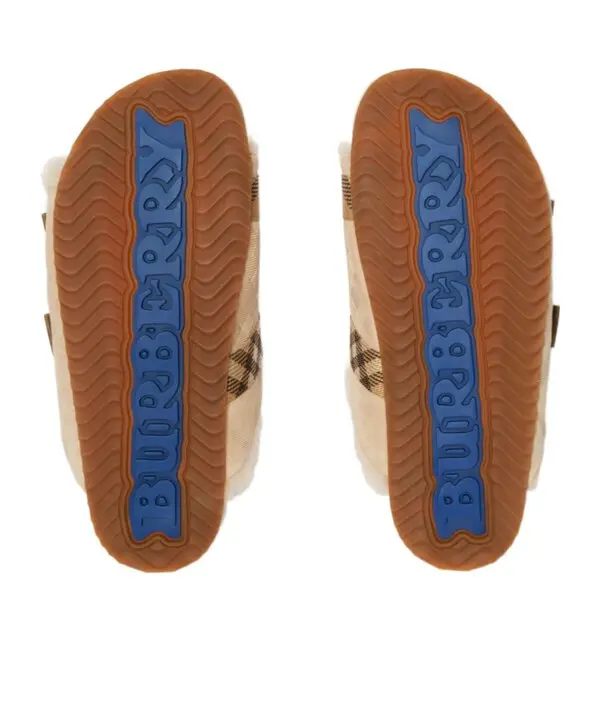 Burberry Check Shearling Urchin Sandals