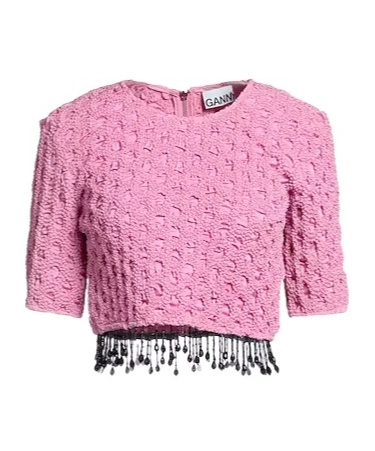 GANNI Embellished Cropped Top