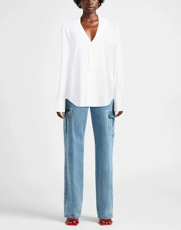 MAISON MARGIELA Solid Color V-neck Shirt