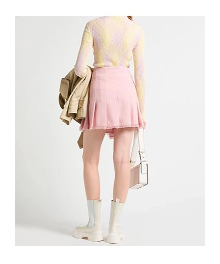 Burberry Wool Wrap Mini Skirt With Tassels And Buckle Detail