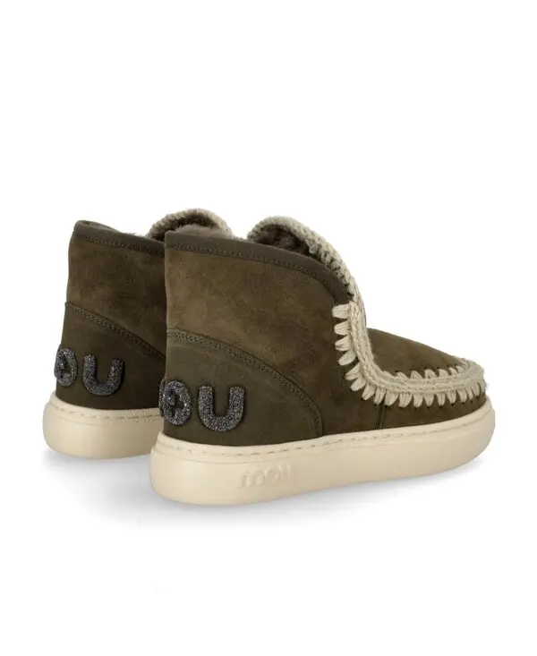 Mou Sewing Detail Round Toe Ankle Boots