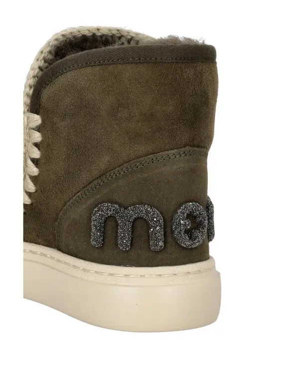 Mou Sewing Detail Round Toe Ankle Boots