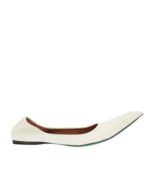 Marni Leather Pointed-toe Ballet Flats