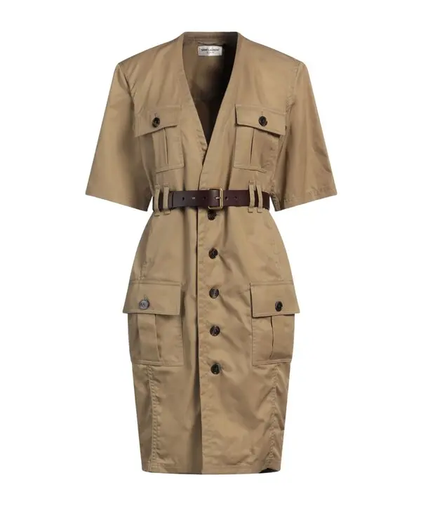 Saint Laurent Twill Shirt Dress - Brown