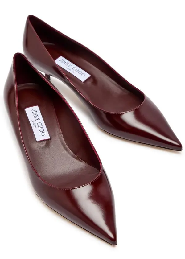 JIMMY CHOO Amelia 35 Glossed Leather Pumps