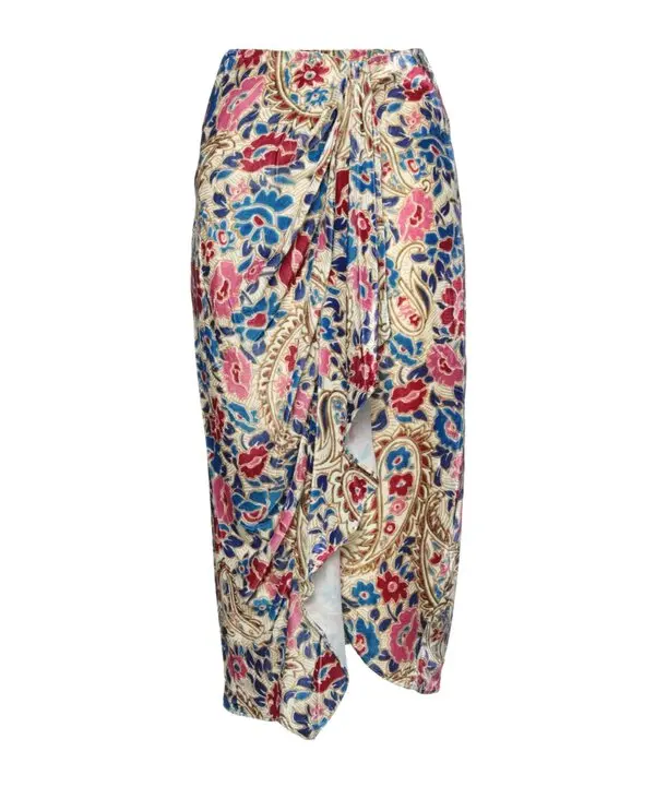 Isabel Marant Étoile Paisley Pattern Velvet Wrap Skirt