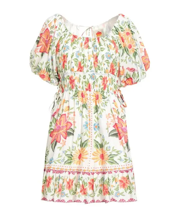 Farm Rio Floral Print Short Sleeve Dress