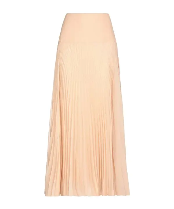 Chloé Solid Color Chiffon Midi Skirt