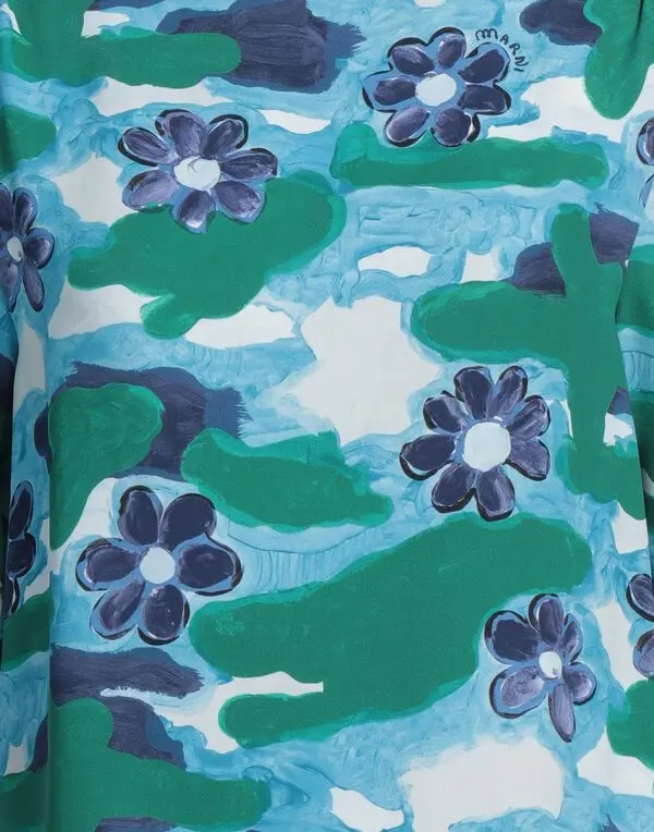 Marni Printed Short-sleeve Crepe Top