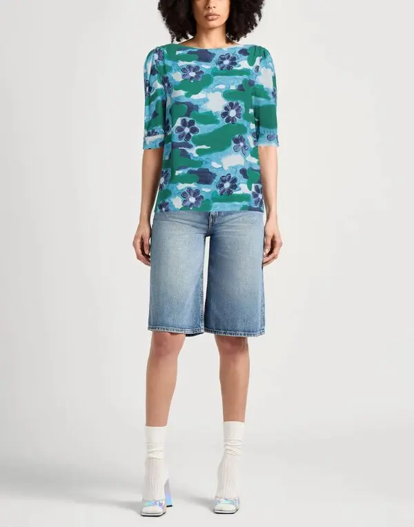 Marni Printed Short-sleeve Crepe Top