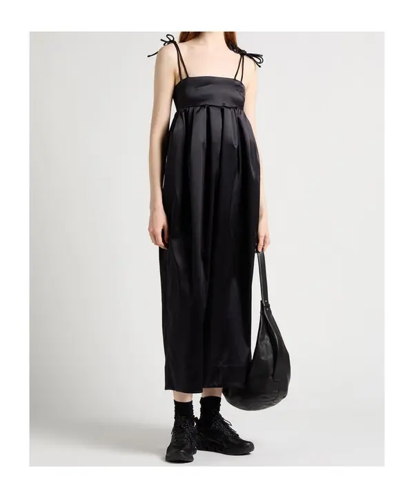 GANNI Square Neck Sleeveless Satin Maxi Dress