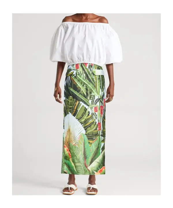 Farm Rio Floral Midi Skirt