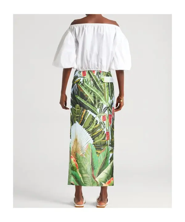 Farm Rio Floral Midi Skirt