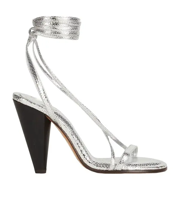 Isabel Marant Étoile Metallic Snake-print Leather High-heel Sandals