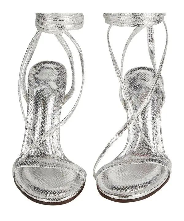 Isabel Marant Étoile Metallic Snake-print Leather High-heel Sandals