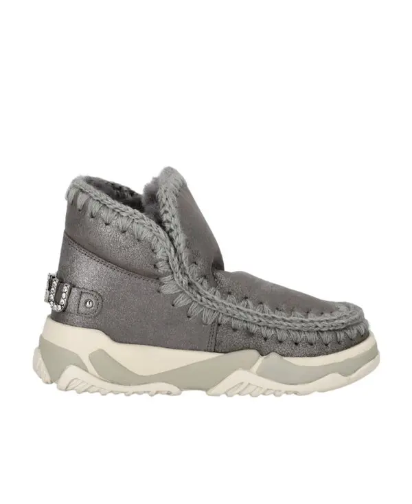 Mou Logo Detail Round Toe Short Boots