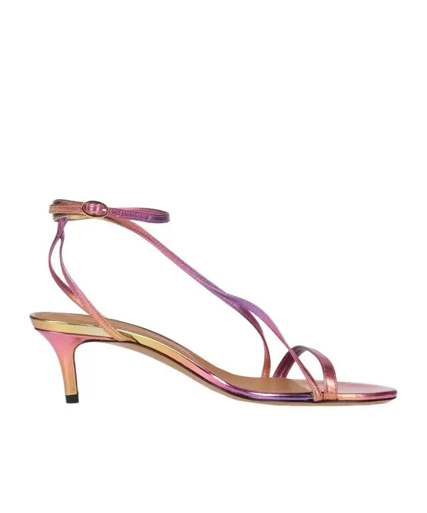 Isabel Marant Étoile Metallic Leather Ankle Strap Sandals