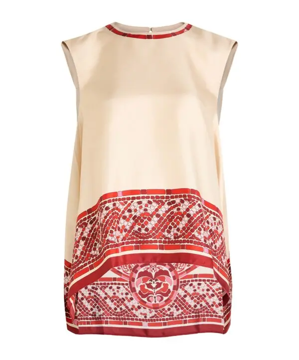 La DoubleJ San Carlo Printed Silk-twill Top