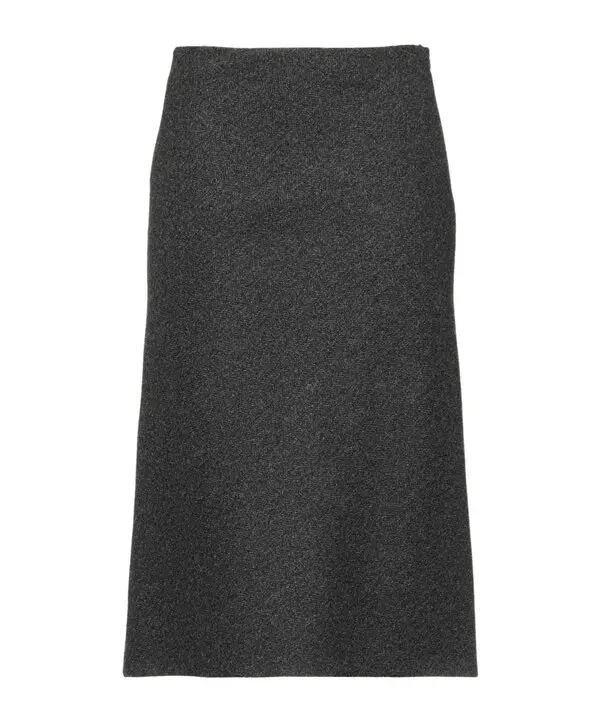 MAISON MARGIELA Herringbone Flannel Midi Skirt - Black
