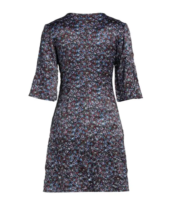 GANNI Short Sleeve V-neck Dress