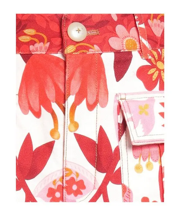 Farm Rio Floral Print Gabardine Hot Pants