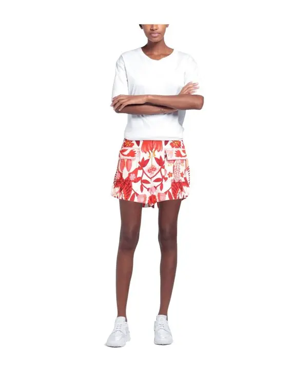 Farm Rio Floral Print Gabardine Hot Pants