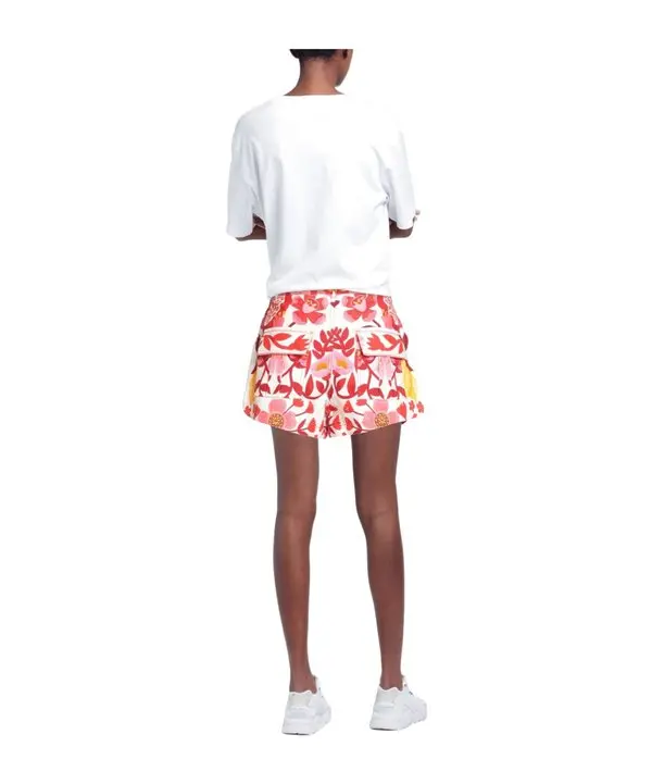 Farm Rio Floral Print Gabardine Hot Pants