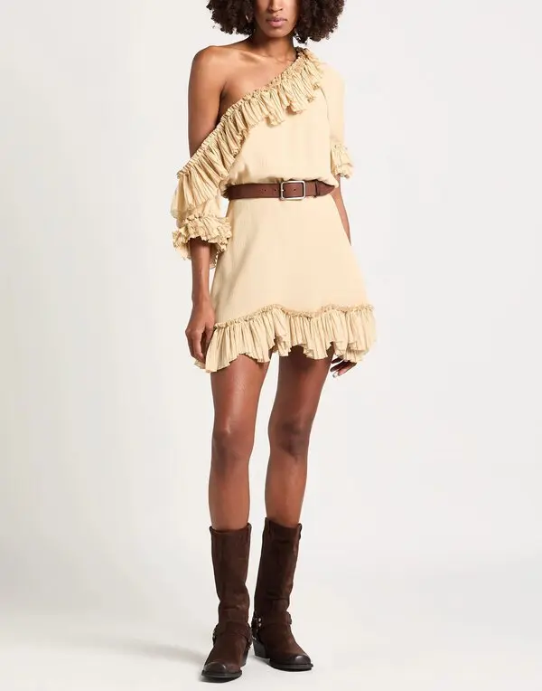 Saint Laurent Minimalist Ruffled Dress