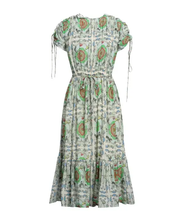 Tory Burch Printed Crepe Short Sleeve Dress