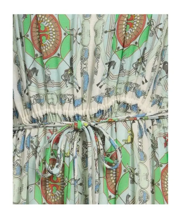 Tory Burch Printed Crepe Short Sleeve Dress