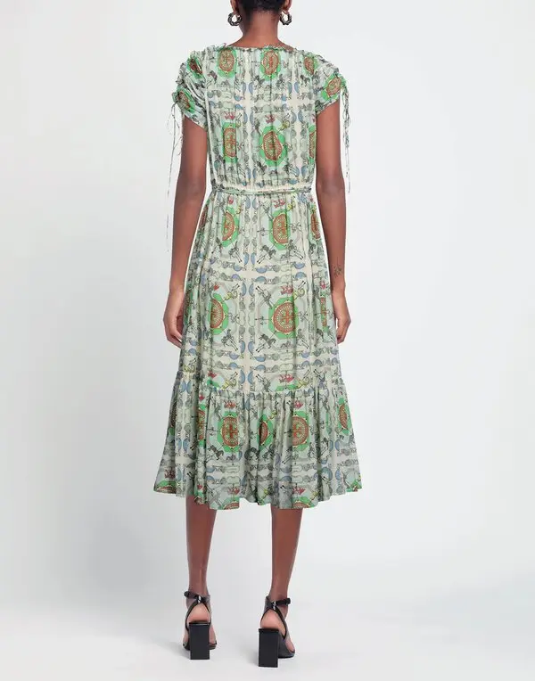 Tory Burch Printed Crepe Short Sleeve Dress