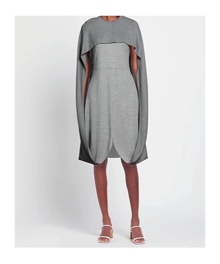 Burberry Jersey Cape Dress With Round Neck And Short Sleeves