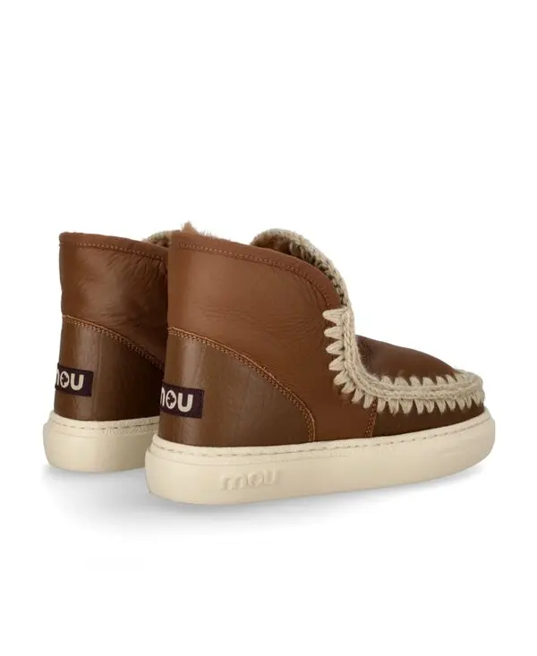Mou Sewing Detail Round Head Short Boots