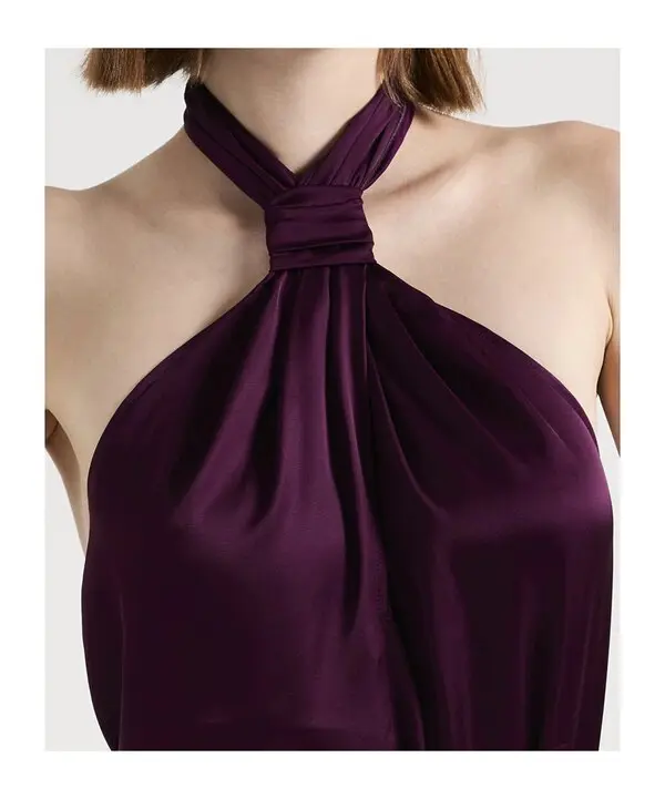 MAXCO. Halter Neck Pleated Top