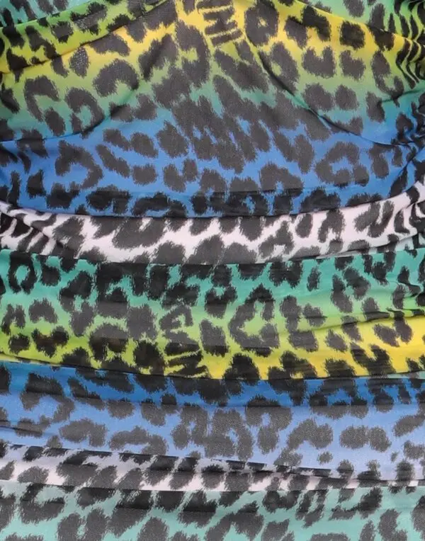 GANNI Leopard Print Mesh Cut-out Dress