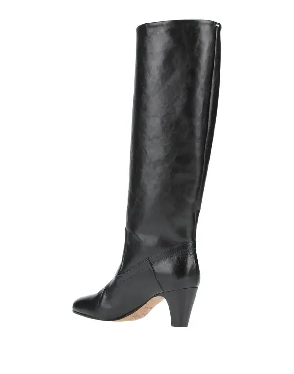 MAISON MARGIELA Round Toe Block Heel Leather Boots