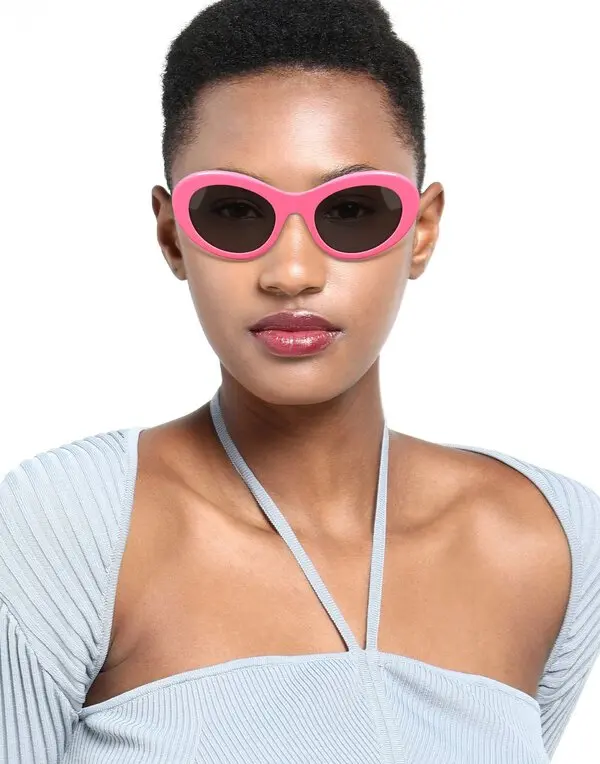 Balenciaga Oval Sunglasses With Logo Detail