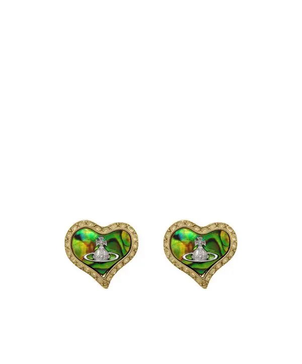 VIVIENNE WESTWOOD Heart-shaped Stud Earrings - Green