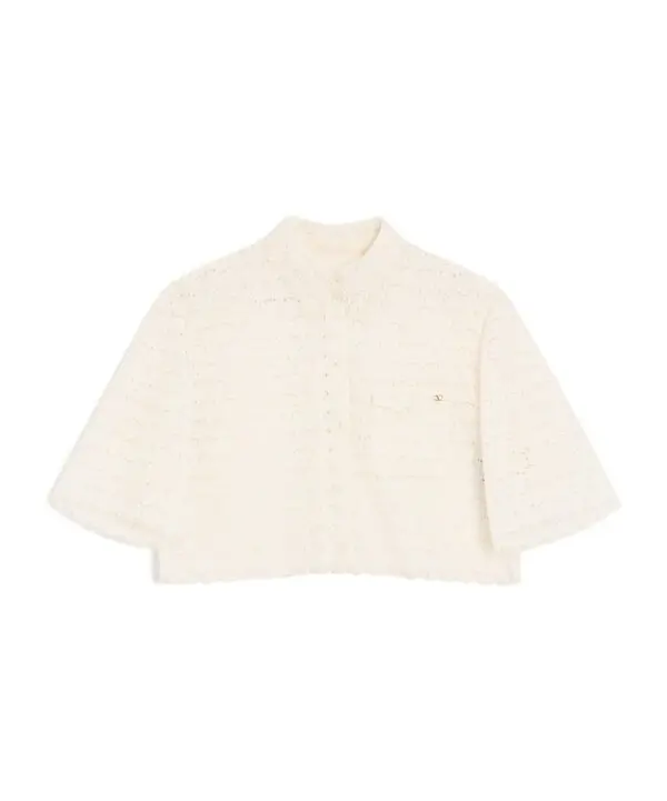 Valentino Garavani Micro Cotton Fleurs A Jour Shirt - White