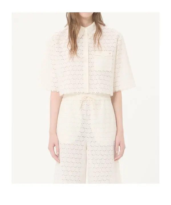 Valentino Garavani Micro Cotton Fleurs A Jour Shirt