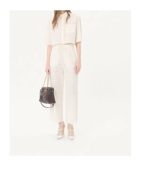 Valentino Garavani Micro Cotton Fleurs A Jour Shirt