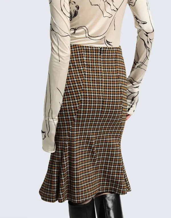 Marni Houndstooth Flared Skirt