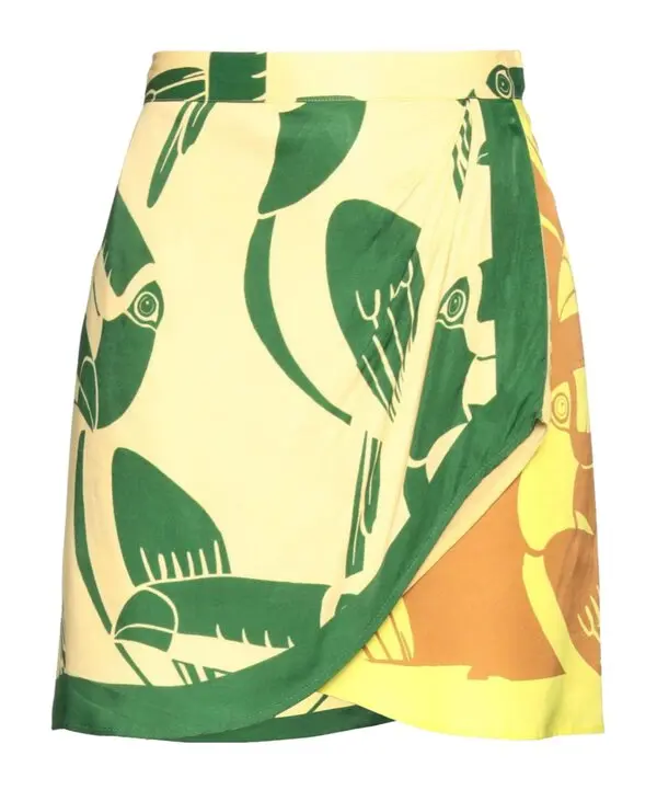 Farm Rio Printed Asymmetric Midi Skirt - Yellow
