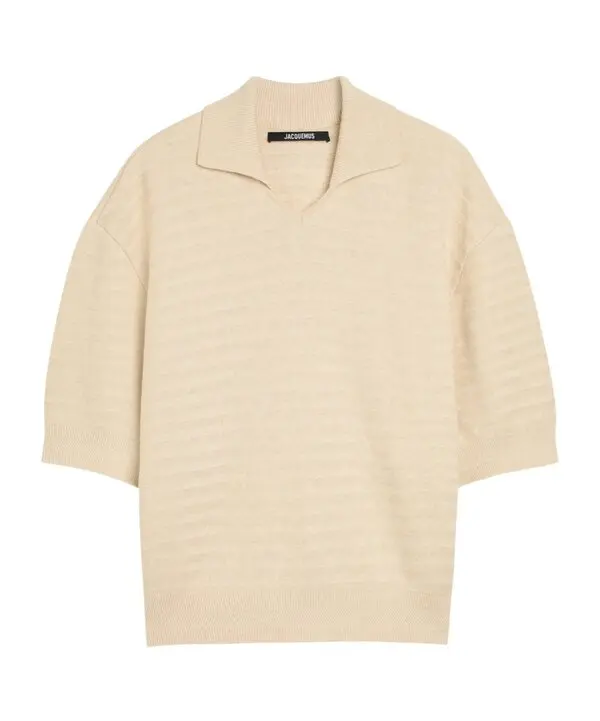 Jacquemus Le Polo Maille Striped Cotton-blend Polo Shirt