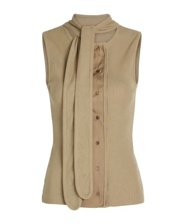 LEMAIRE Scarf-effect Cotton-blend Top