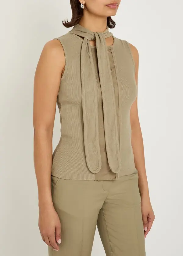 LEMAIRE Scarf-effect Cotton-blend Top
