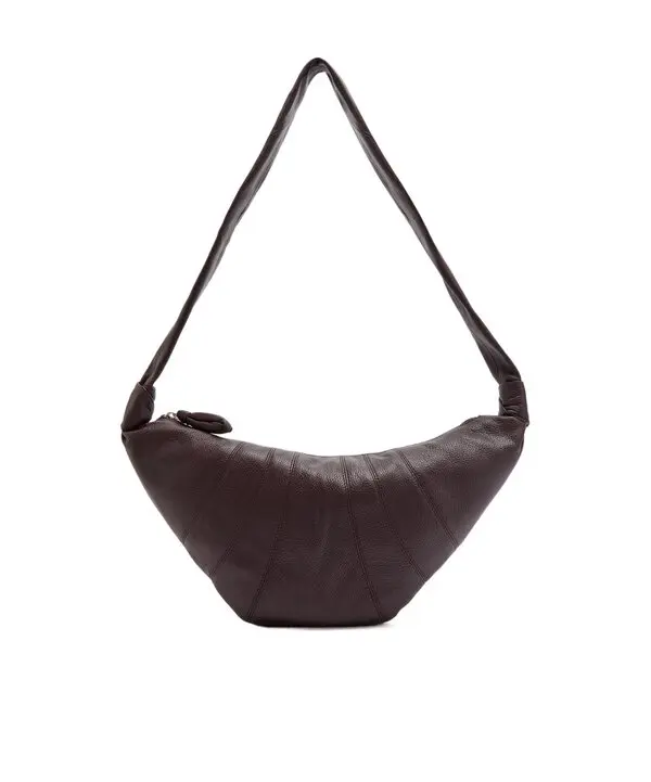 LEMAIRE Croissant Medium Grained Leather Shoulder Bag - Black