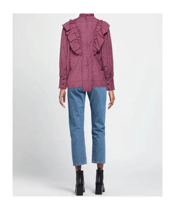 GANNI Plaid Long-sleeved Cover-up