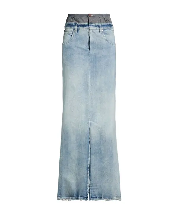 MAISON MARGIELA Light Wash Denim Umbrella Skirt
